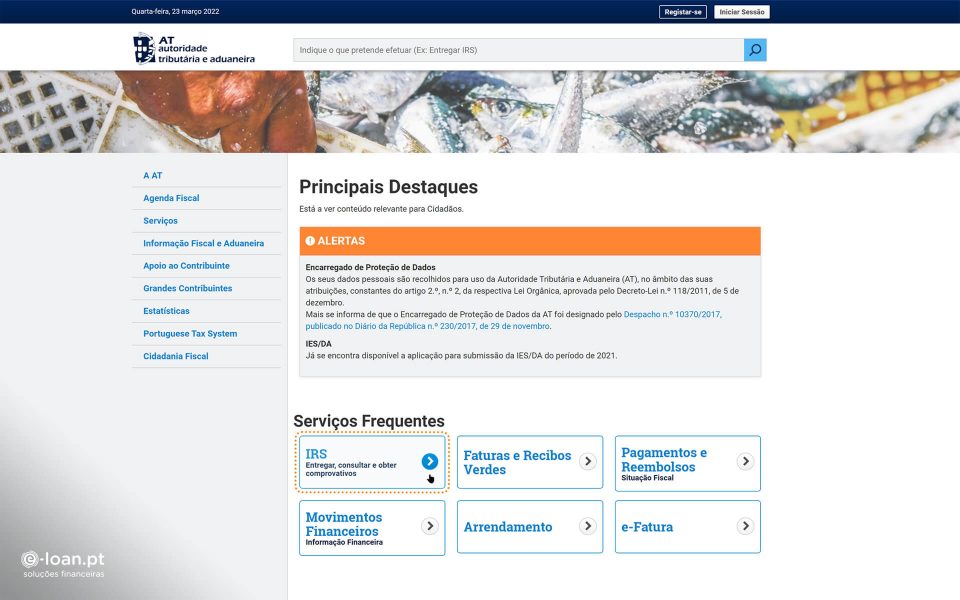Como obter a declaração de IRS nas Finanças • e-loan